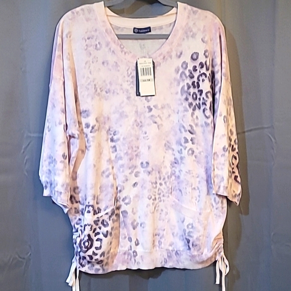 Democracy | Sweaters | Democracy Nwt Pink And Purple Animal Print ...